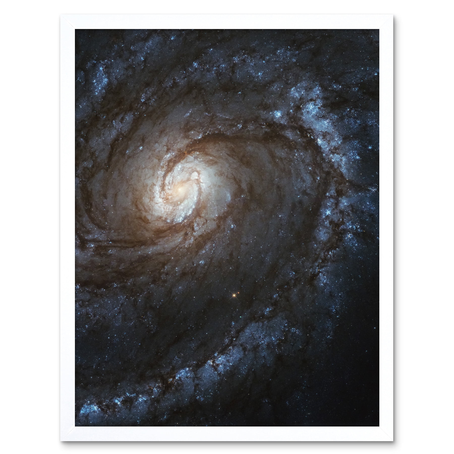 Hubble Space Telescope Image M100 WFC3 Spiral Galaxy With Two Blue ...