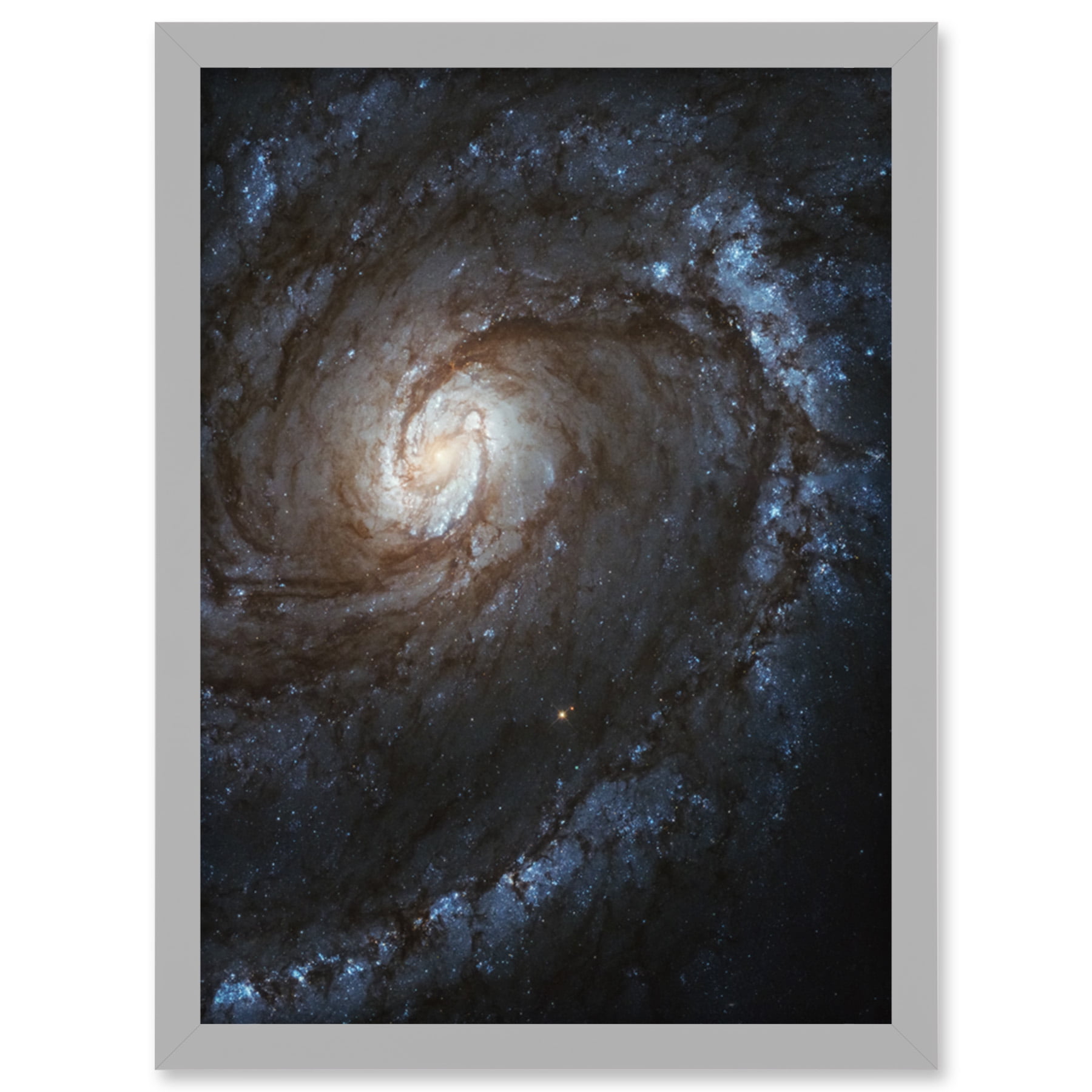 Hubble Space Telescope Image M100 WFC3 Spiral Galaxy With Two Blue ...