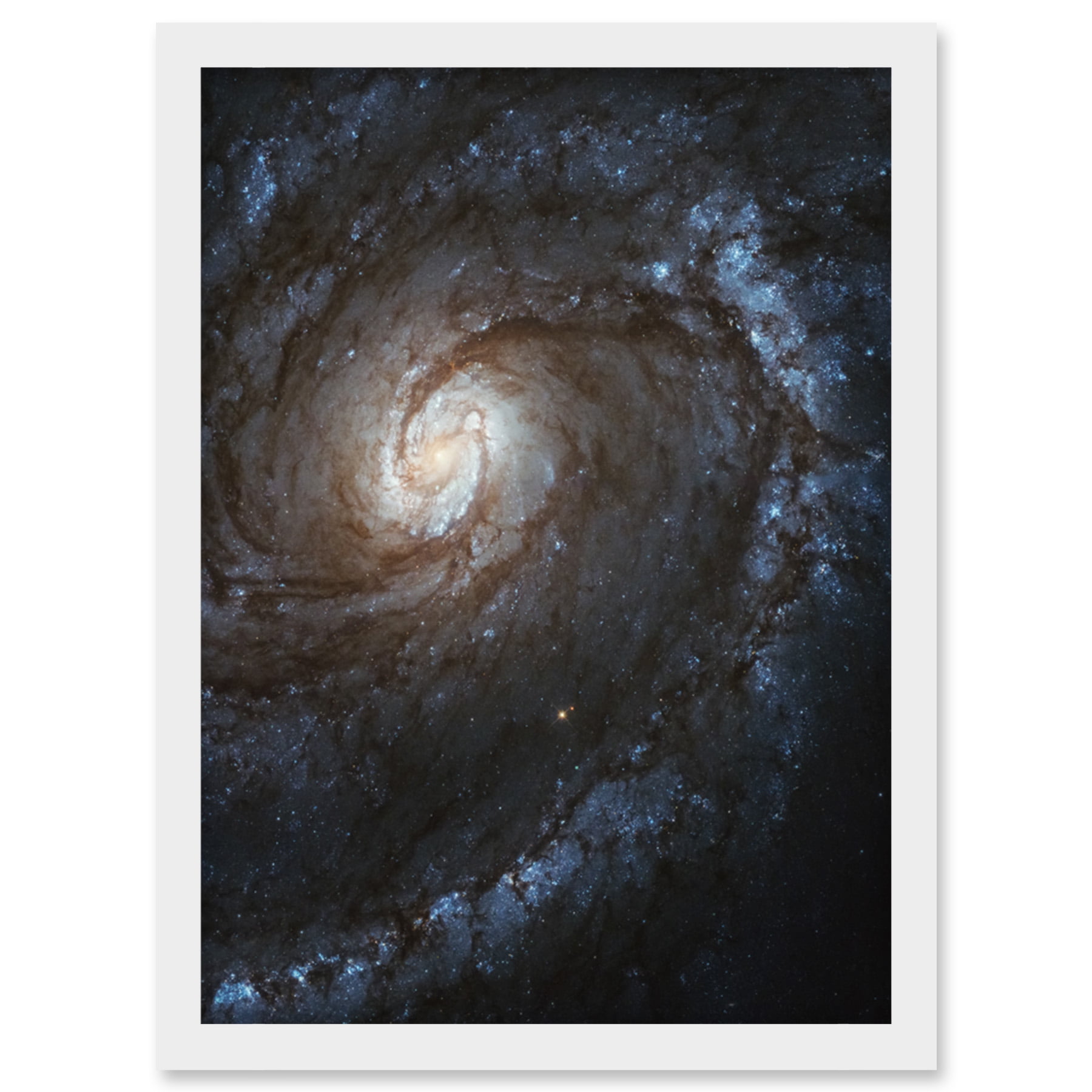 Hubble Space Telescope Image M100 WFC3 Spiral Galaxy With Two Blue ...