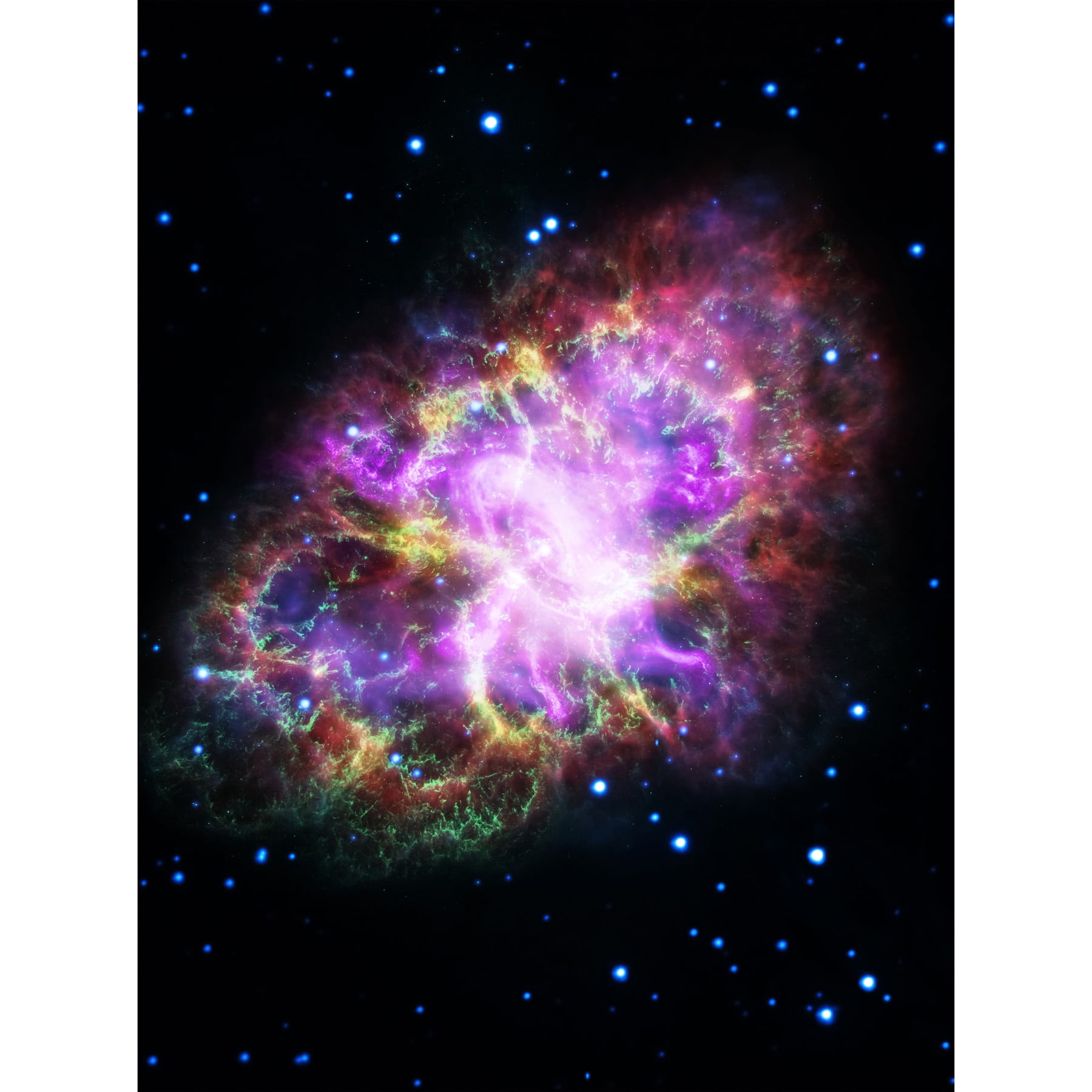 Hubble Space Telescope Image Multiwavelength Crab Nebula Detailed Composite From VLA Spitzer ...