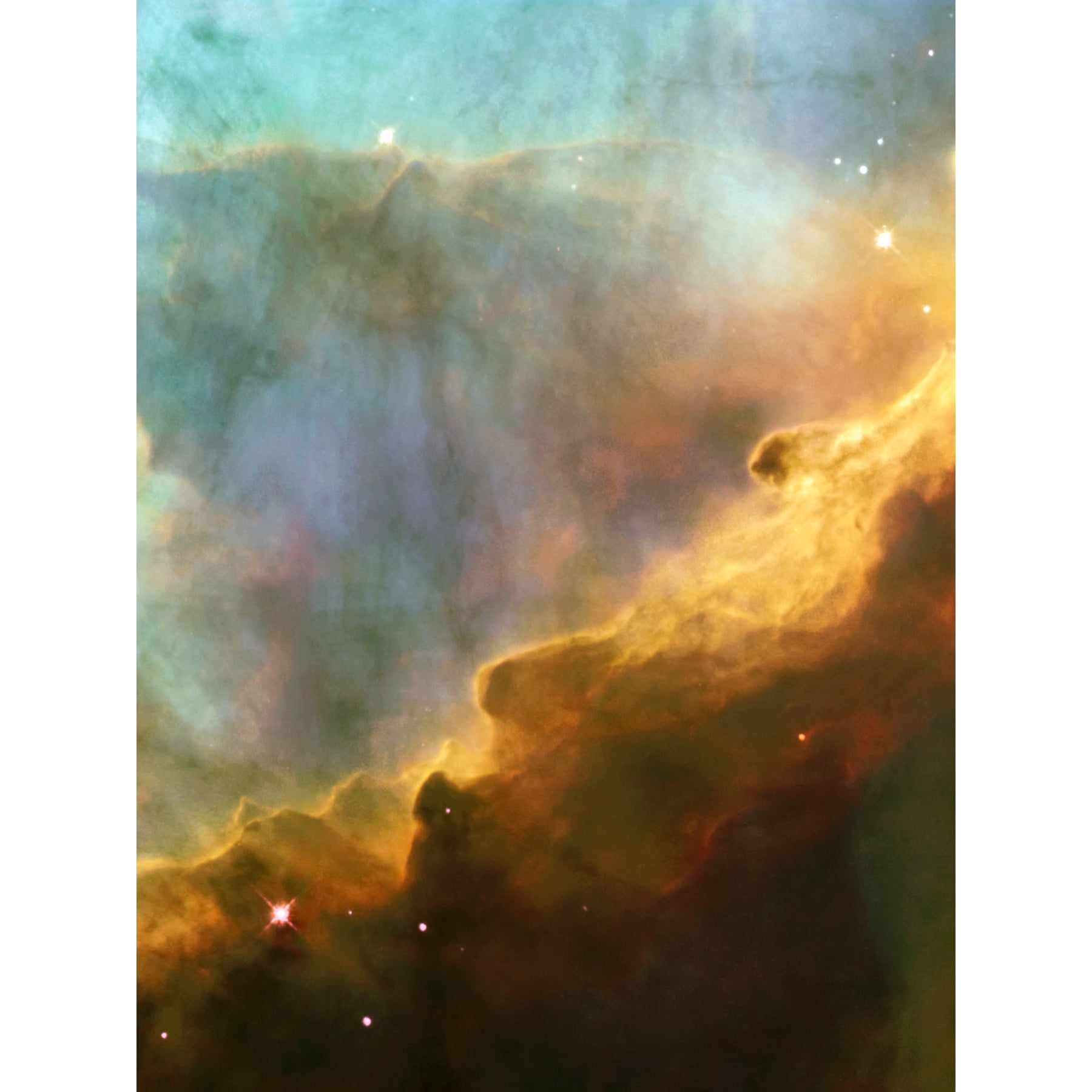 Hubble Space Telescope Image Omega Swan Nebula Region In M17 Golden Gas ...
