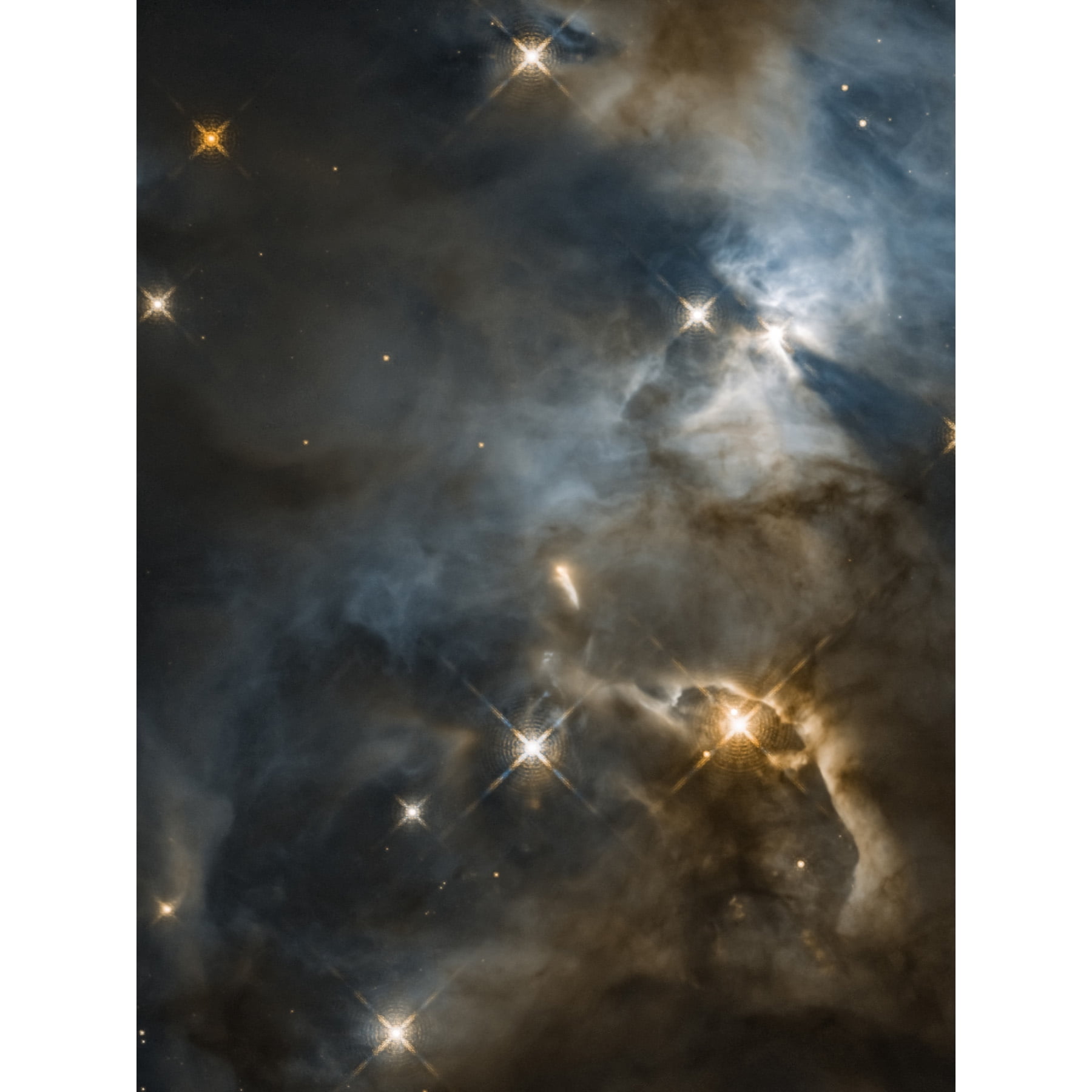 Hubble Space Telescope Image Serpens Nebula HBC 672 Orange Blue Stellar ...