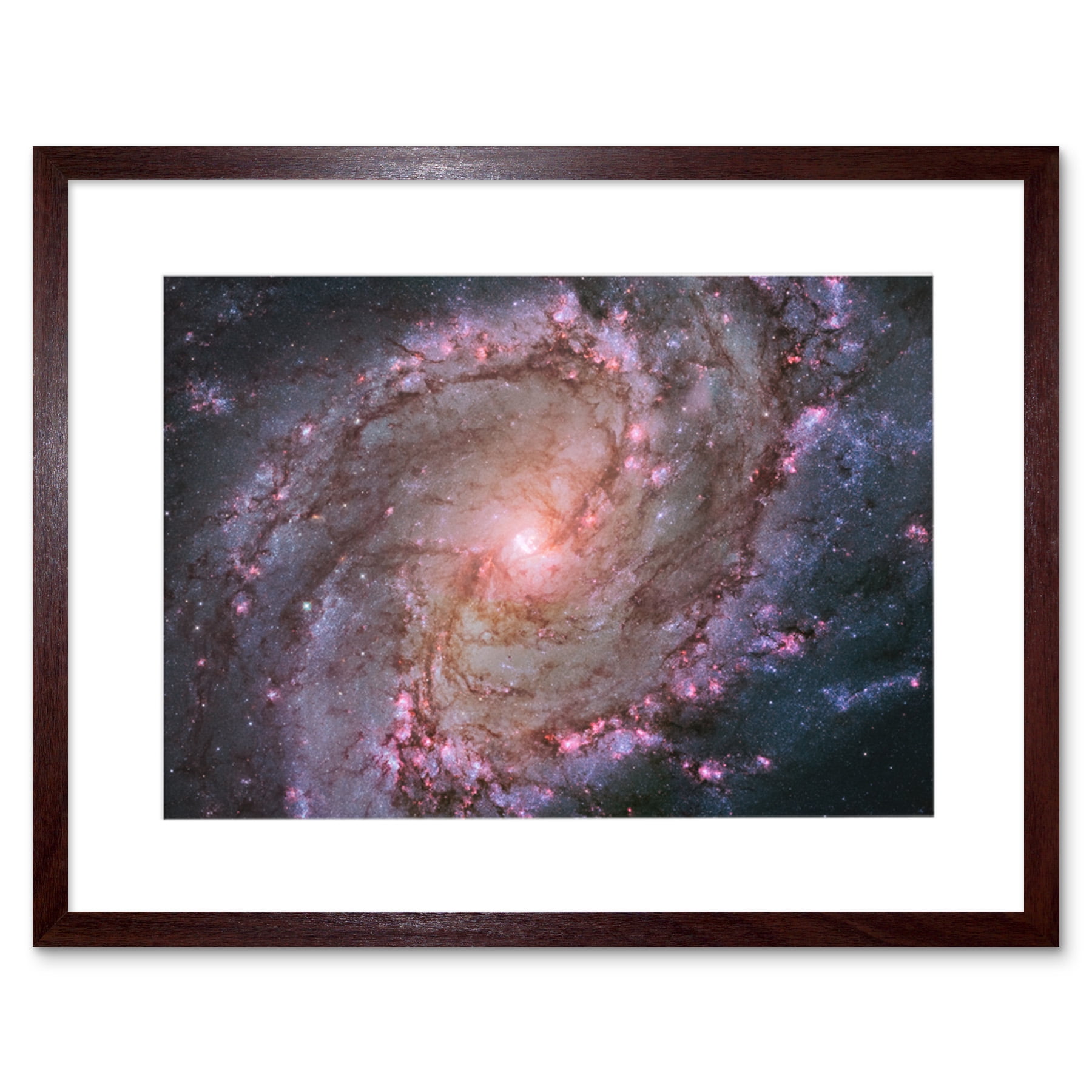 Hubble Space Telescope Image Spiral Galaxy M83 Red Blue Purple Star ...