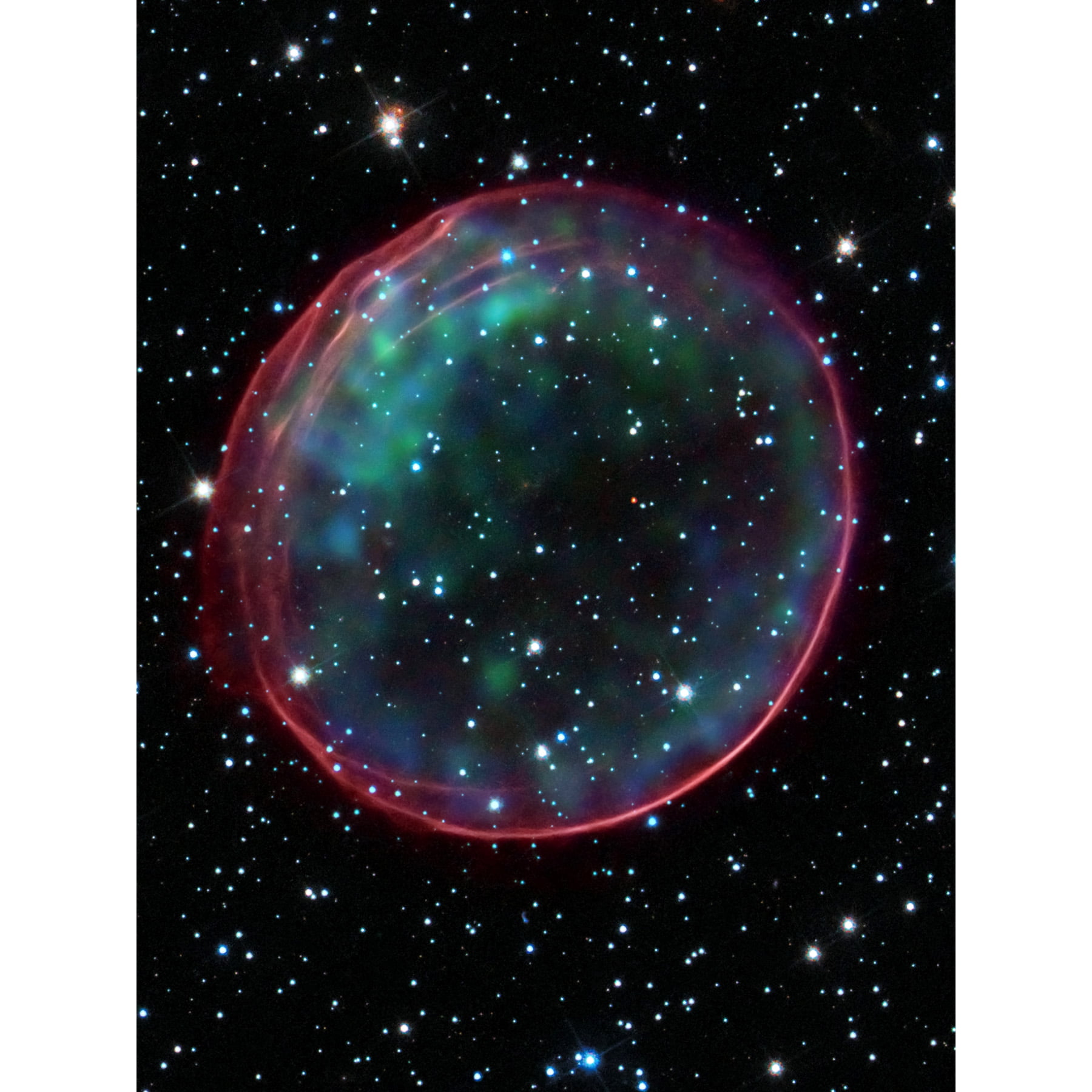 Hubble Space Telescope Image Supernova Remnant Bubble Optical And X-Ray Blue Pink Composite ...