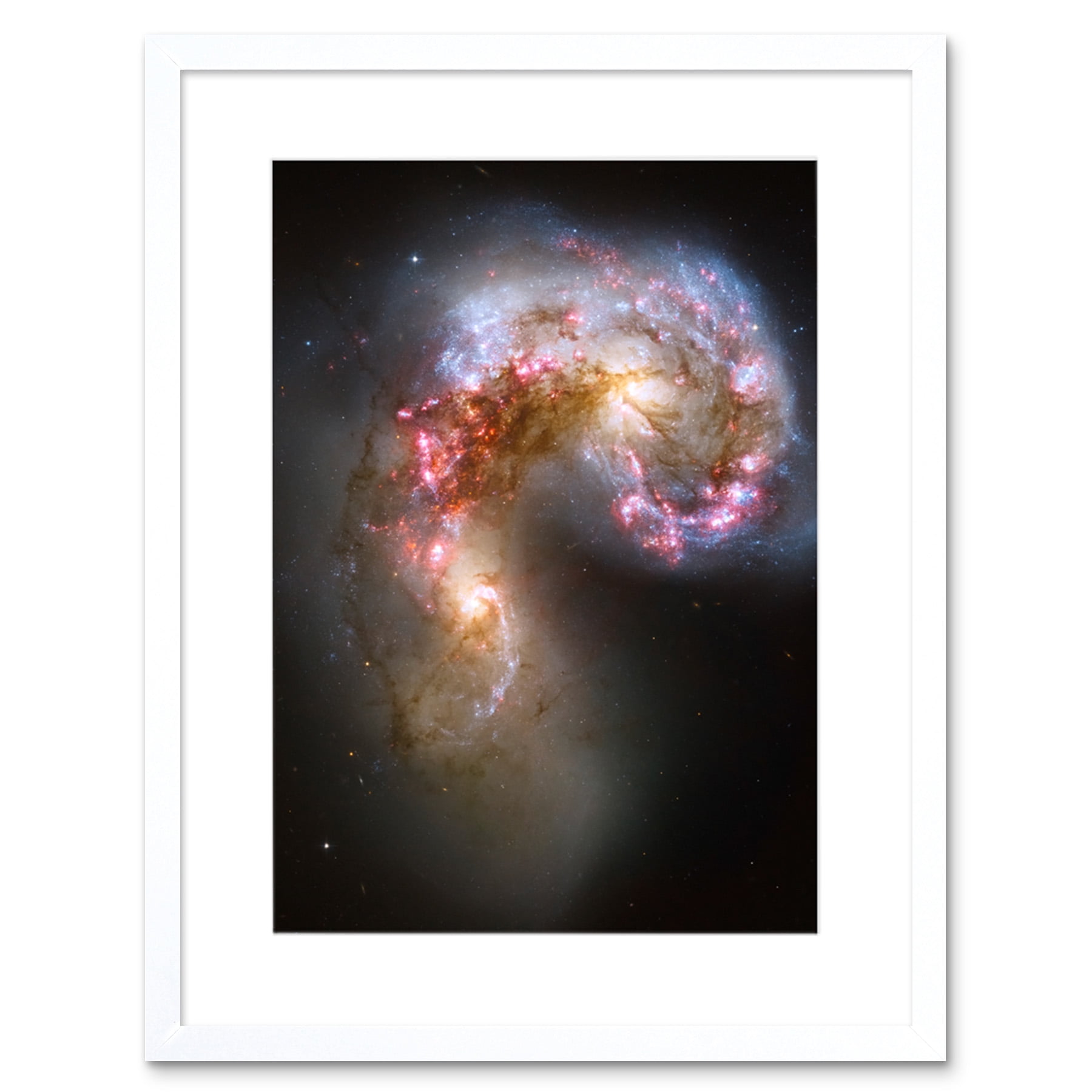 Hubble Space Telescope Image The Antennae Galaxies NGC 4038-4039 Orange ...