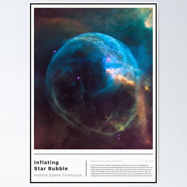 Hubble Telescope Inflating Star Bubble Poster- Unframed Poster | Wall ...