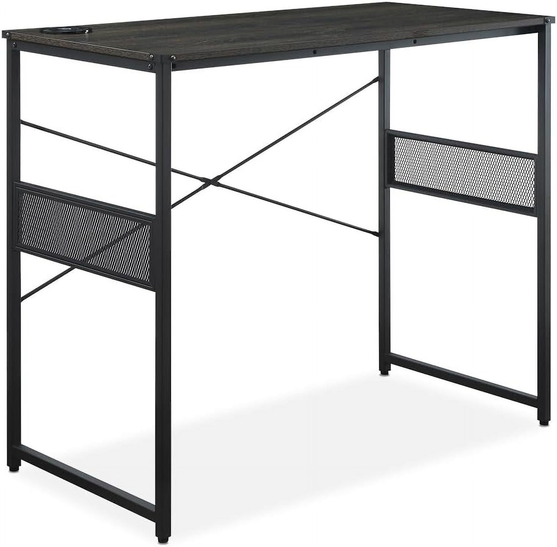 Hubbub Axle StandingHeight Table Desk 48" W x 24" D Weathered Oak/Black ...