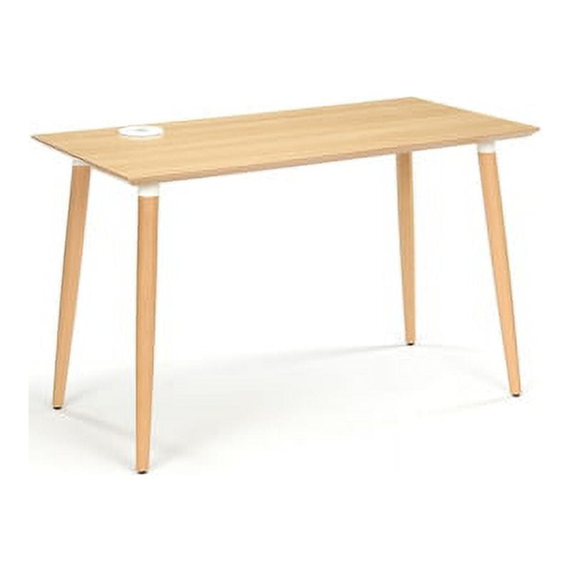 Hubbub Freya Table Desk 48"W x 24"D Ash/White Metal Accents - Walmart.com