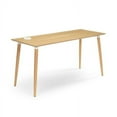 Hubbub Freya Table Desk 60"W x 24"D Ash/White Metal Accents - Walmart.com