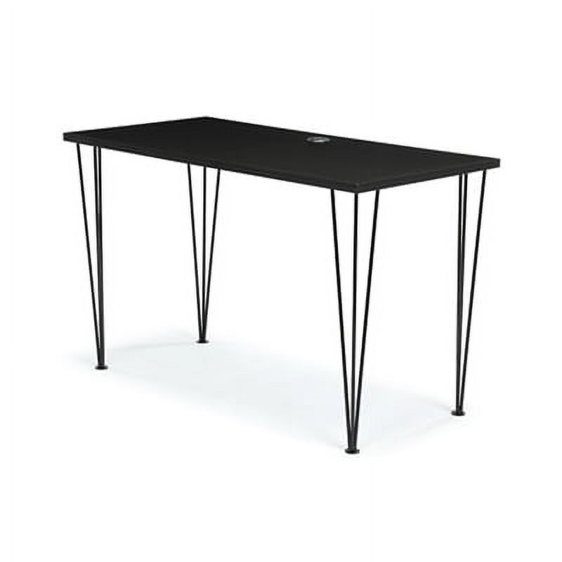 Hubbub Maker Hairpin Leg Desk 60"W Black Laminate - Walmart.com