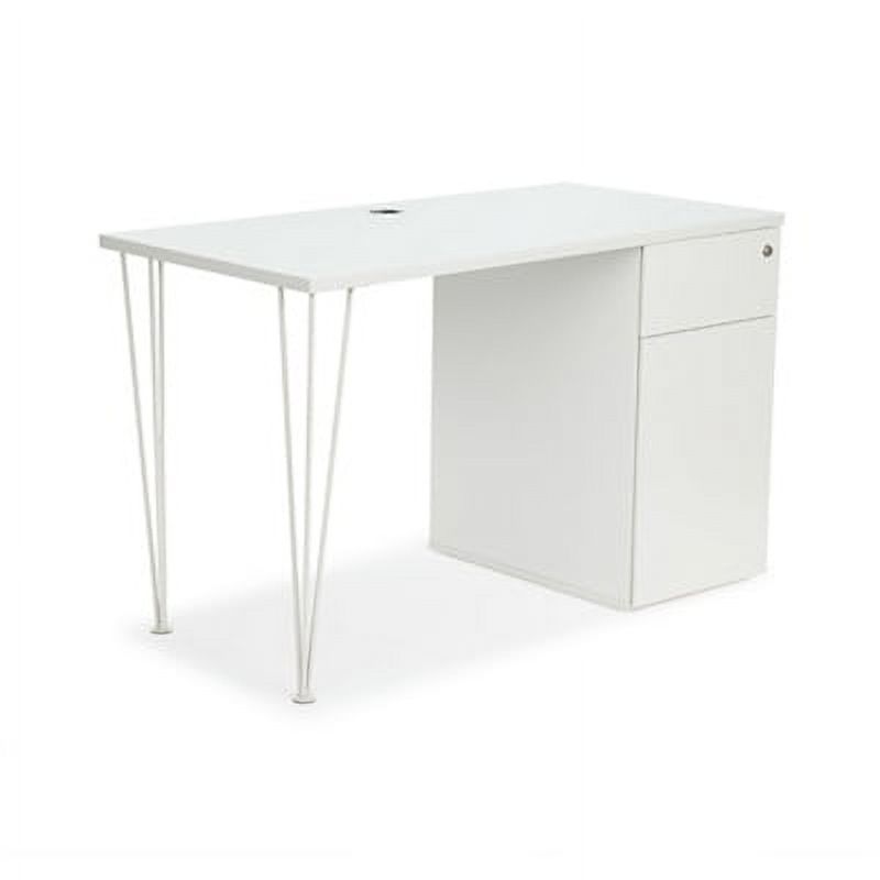 Hubbub Maker Hairpin Leg and Pedestal Desk 60"W Black Top/Black Legs ...