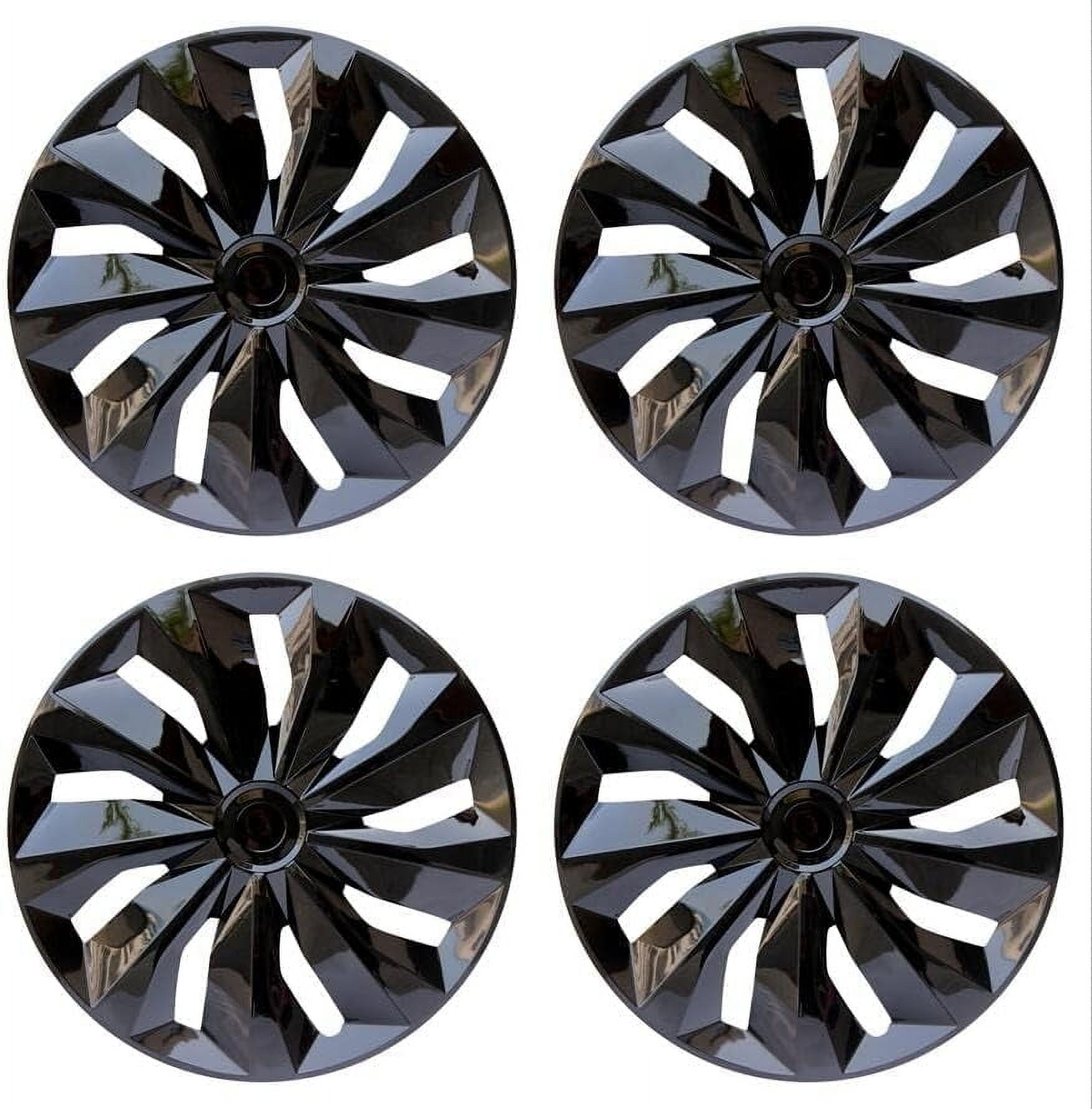 Hubcap Wheel Covers Hub Caps 16 Inch Set of 4 Black & Silver Universal ...