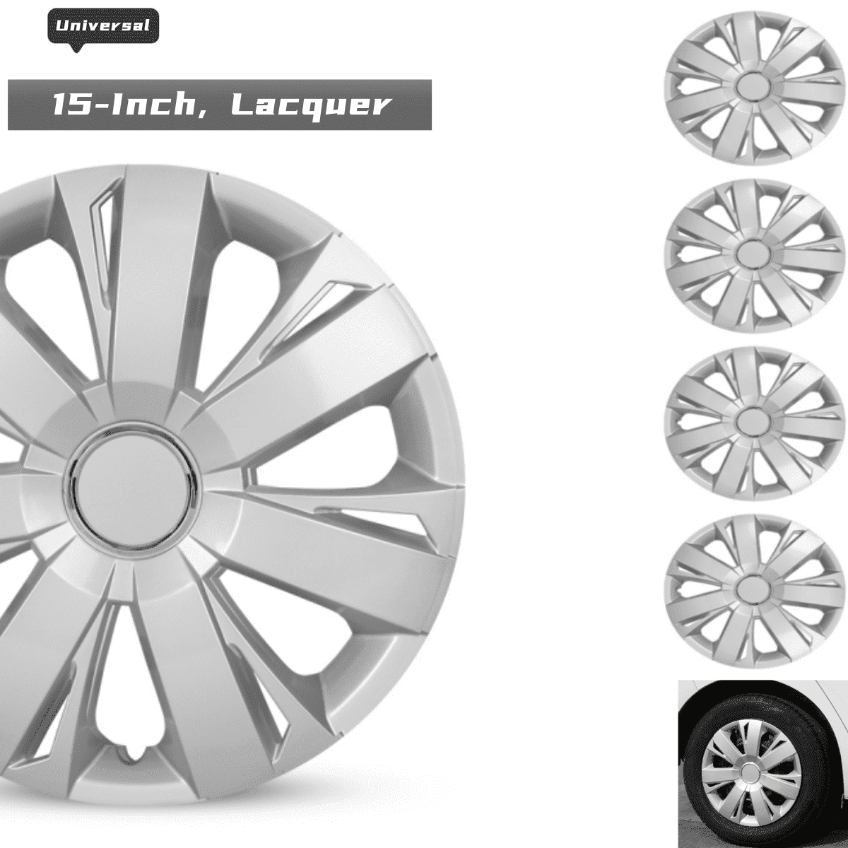 Hubcaps 15",Wheel Rim Cover Universal R15 Hub Caps,Snap on Car Pickup ...