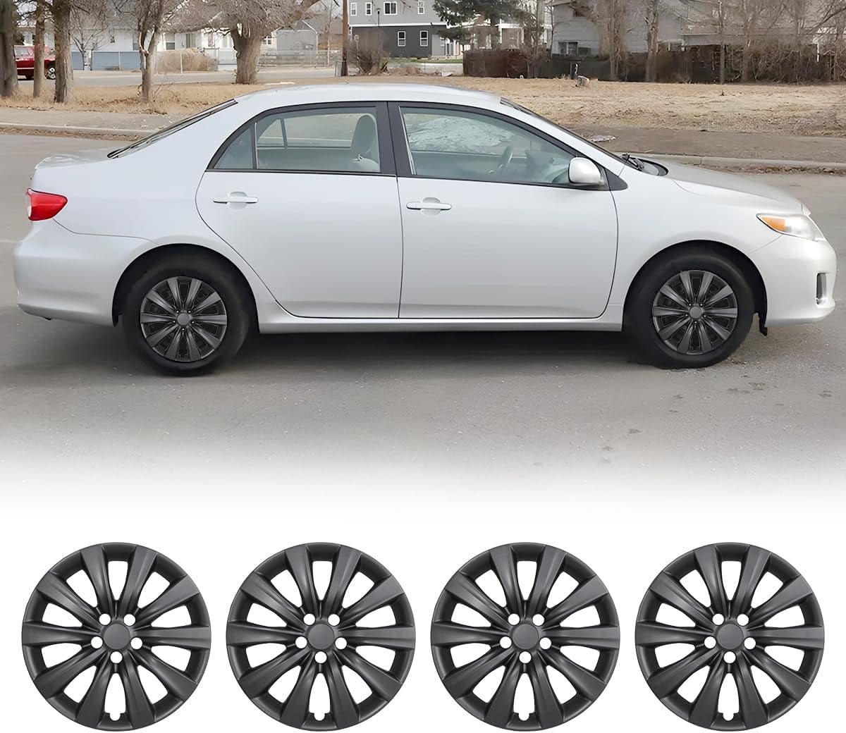 Hubcaps 16" Wheel Rims Cover Compatible with 2009-2013 Toyota Corolla ...