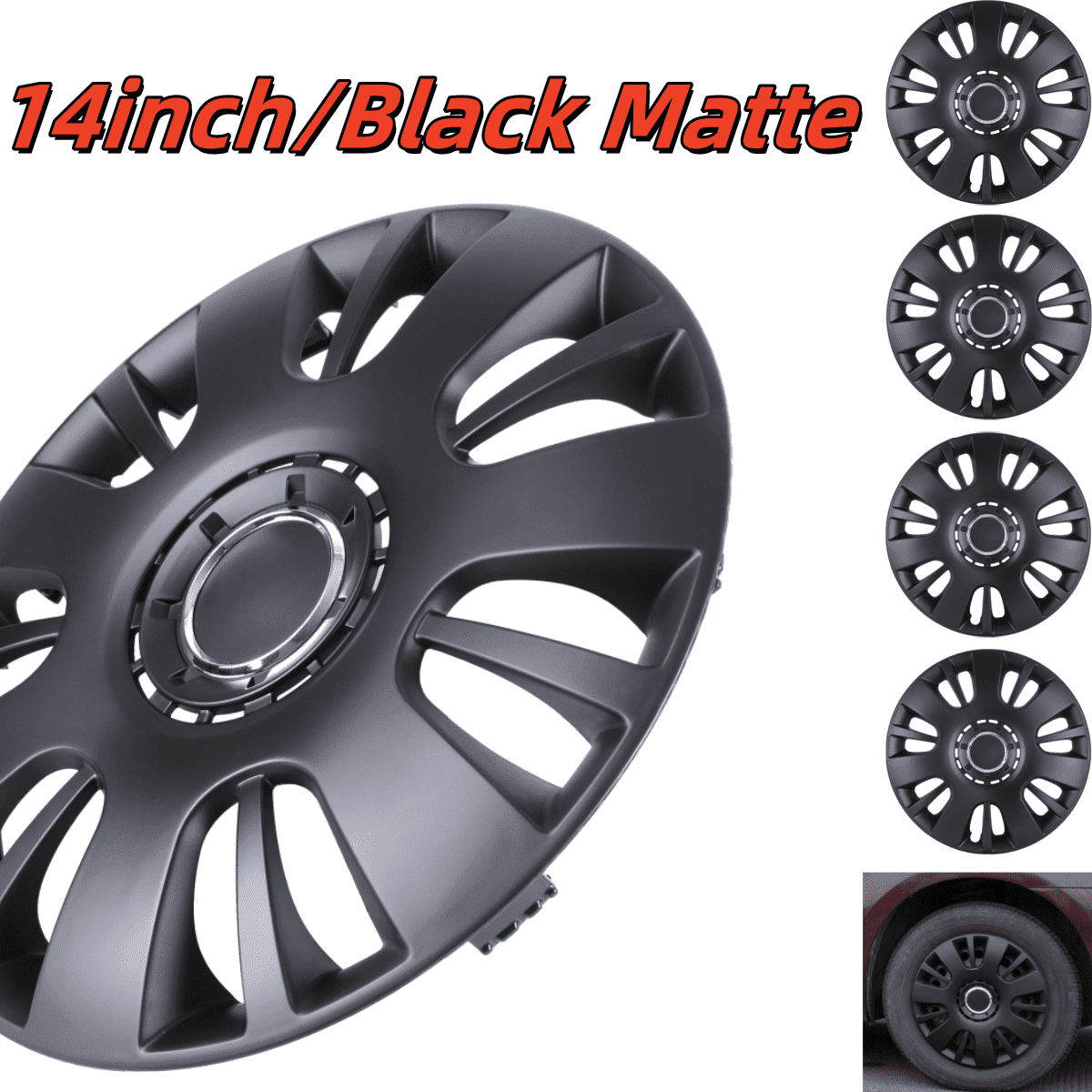 Hubcaps Wheel Covers 14 " Universal Set of 4 Snap On Car Truck SUV ...