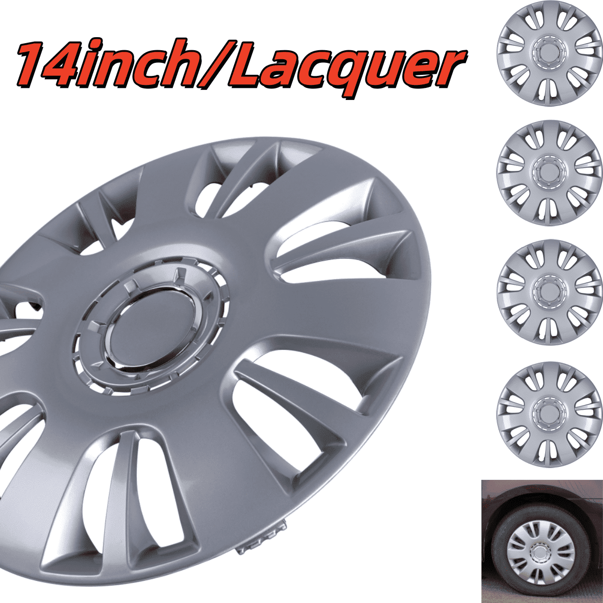Hubcaps Wheel Covers 14 " Universal Set of 4 Snap On Car Truck SUV ...