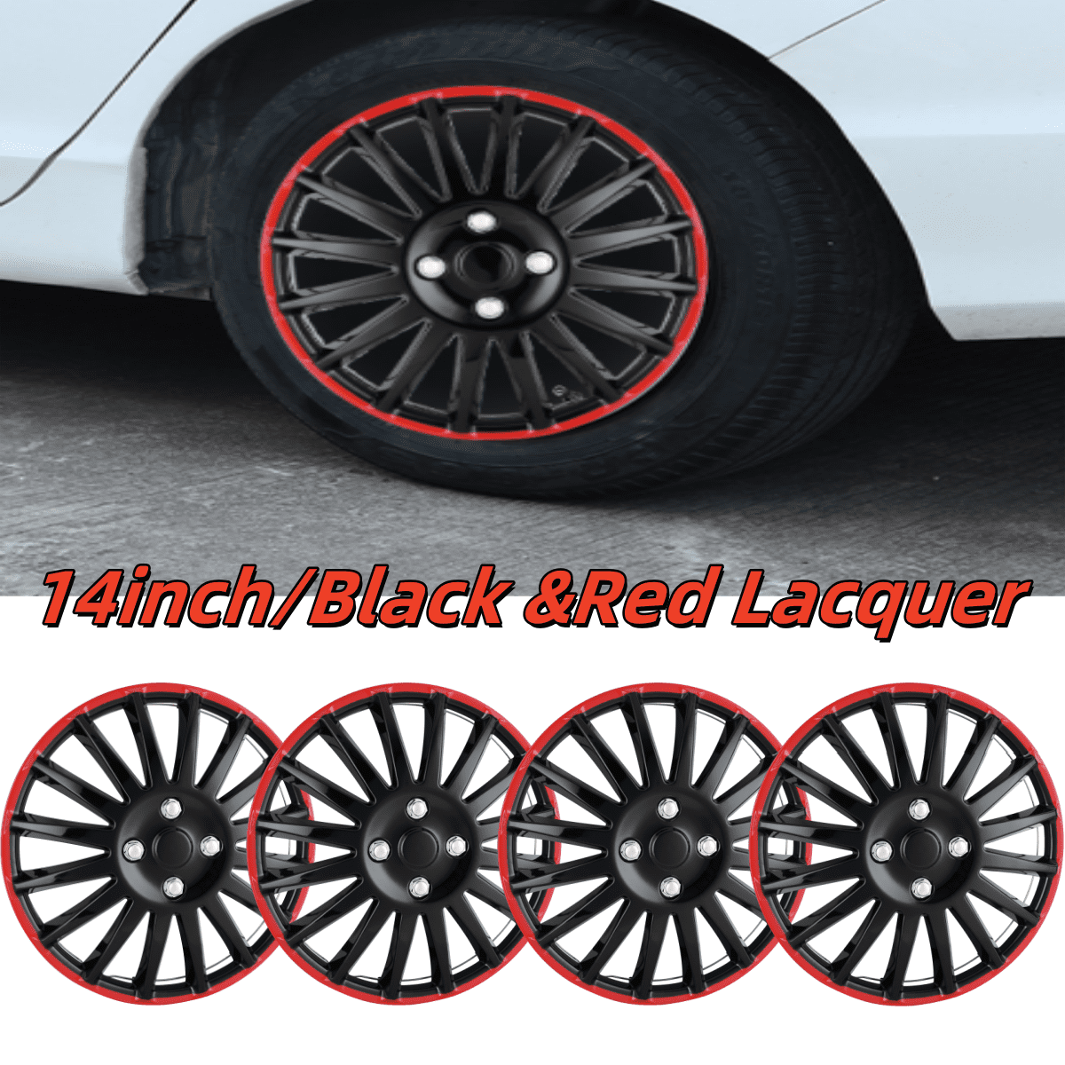 Hubcaps Wheel Covers 14 " Universal Set of 4 Snap On Car Truck SUV ...