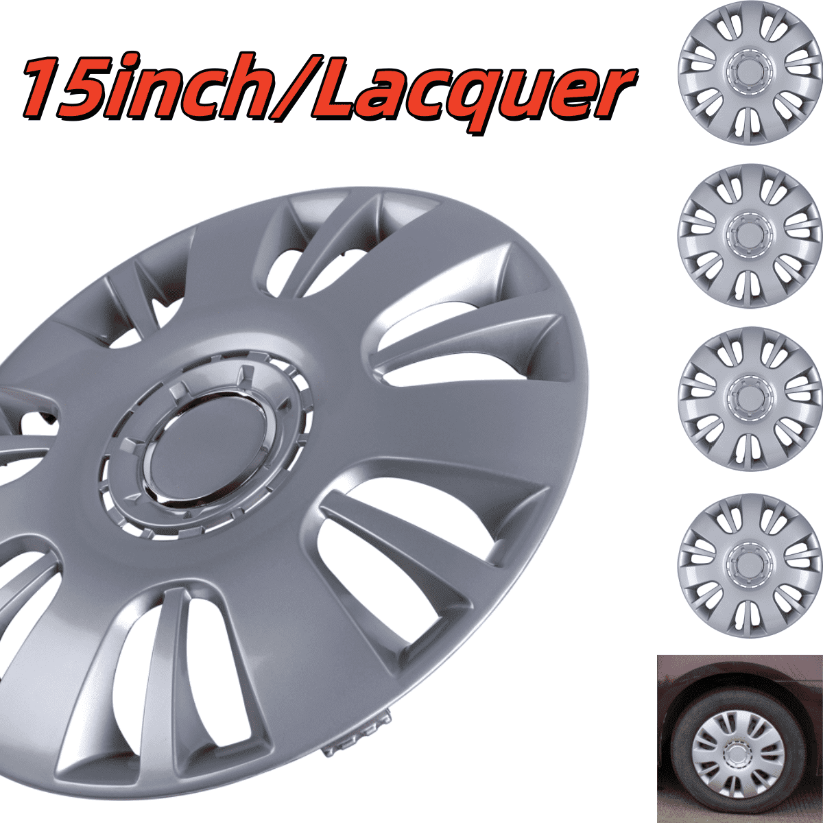 Hubcaps Wheel Covers 15 " Universal Set of 4 Snap On Car Truck SUV ...