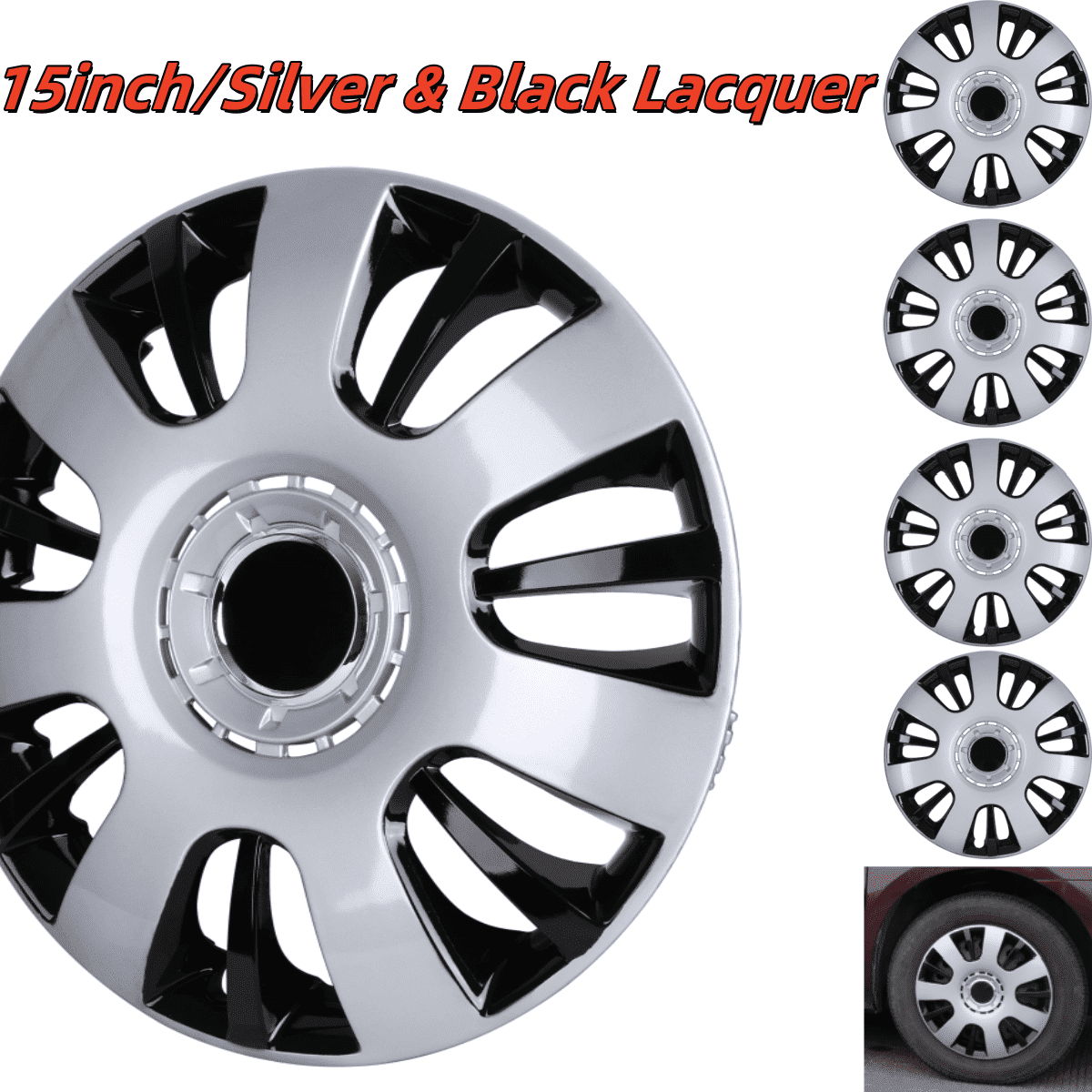 Hubcaps Wheel Covers 15 " Universal Set of 4 Snap On Car Truck SUV ...