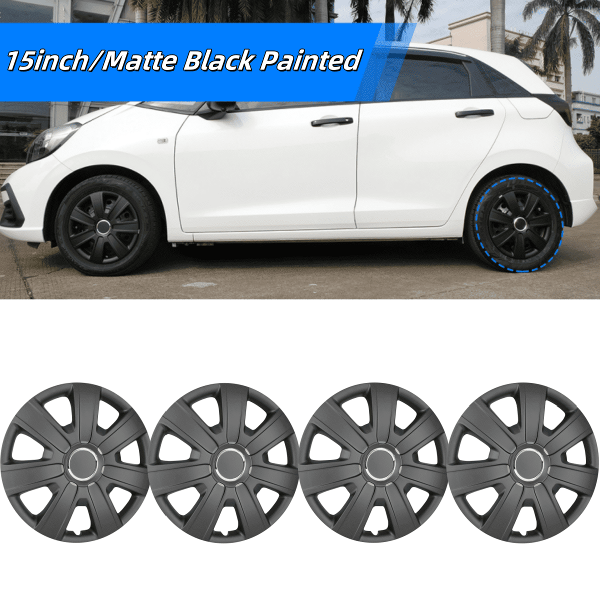 Hubcaps Wheel Covers 15 " Universal Set of 4 Snap On Car Truck SUV ...