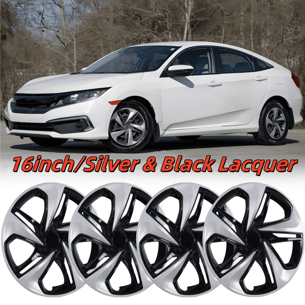 Hubcaps Wheel Covers 16 " Set of 4 for 2016-2024 Honda Civic SEDAN Snap ...