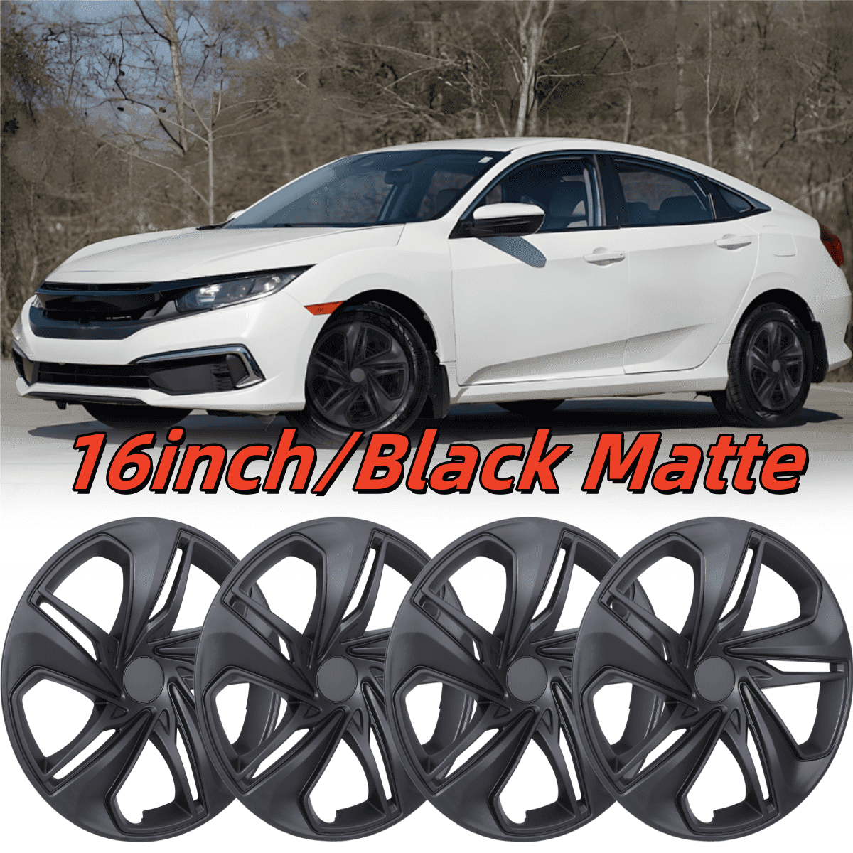 Hubcaps Wheel Covers 16 " Set of 4 for 2016-2024 Honda Civic Snap on ...