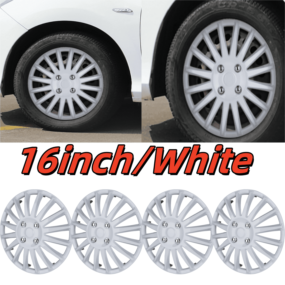 Hubcaps Wheel Covers 16 " Universal Set of 4 Snap On Car Truck SUV ...