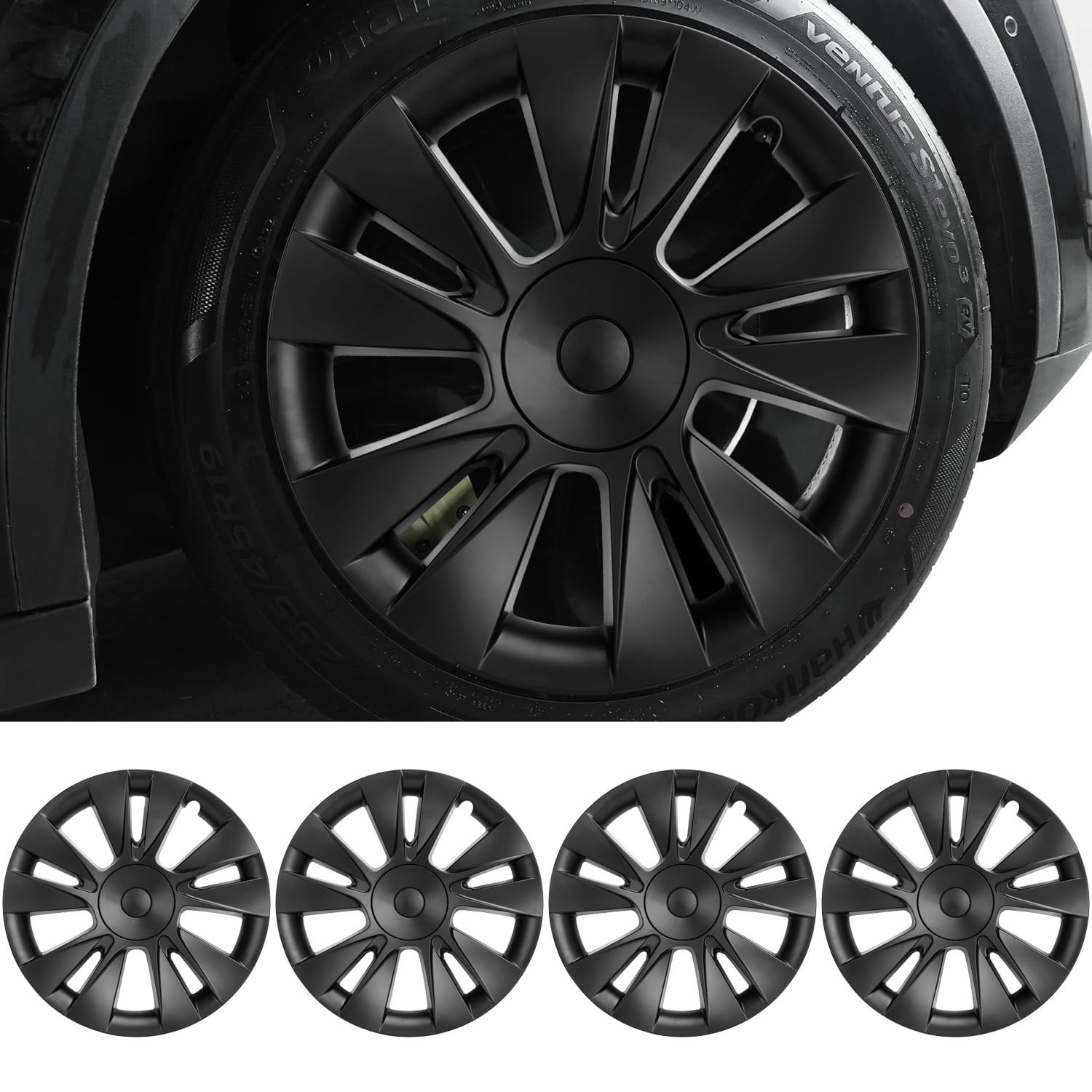 Hubcaps for 19-22 Tesla Model 3 Wheel Rim Cover 4PCS 18inch Full Cover ...