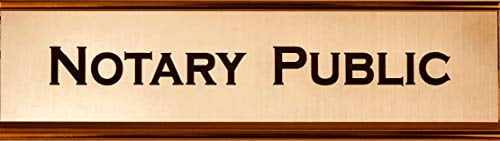 Hubco Block Text Notary Public Desk Sign (2H x 8L, Metallic Copper ...