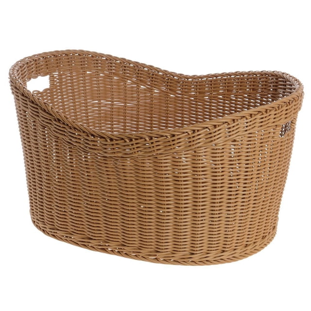 Hubert Oval Brown Polypropylene Washable Sloped Basket With Handles 18 ...