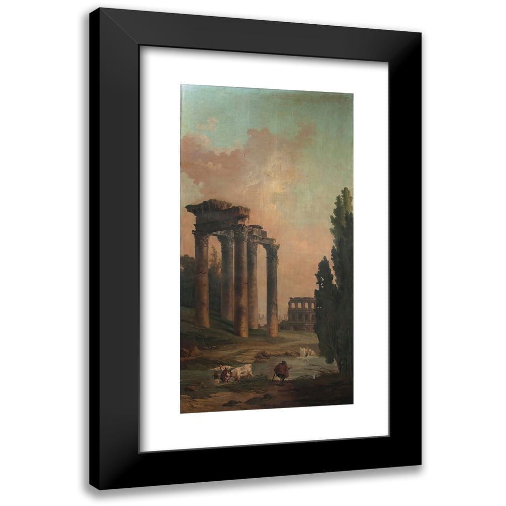 Hubert Robert 11x18 Black Modern Framed Museum Art Print Titled ...