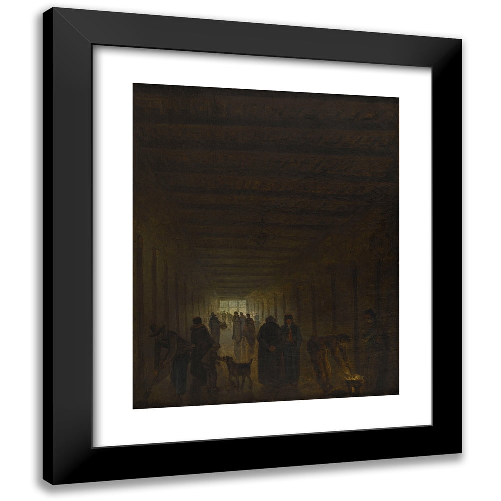 Hubert Robert 12x14 Black Modern Framed Museum Art Print Titled ...