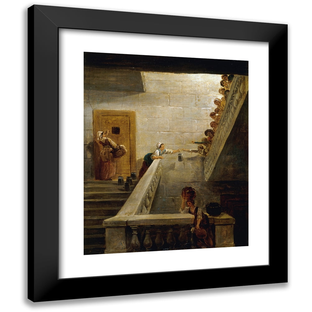 Hubert Robert 12x14 Black Modern Framed Museum Art Print Titled - The ...
