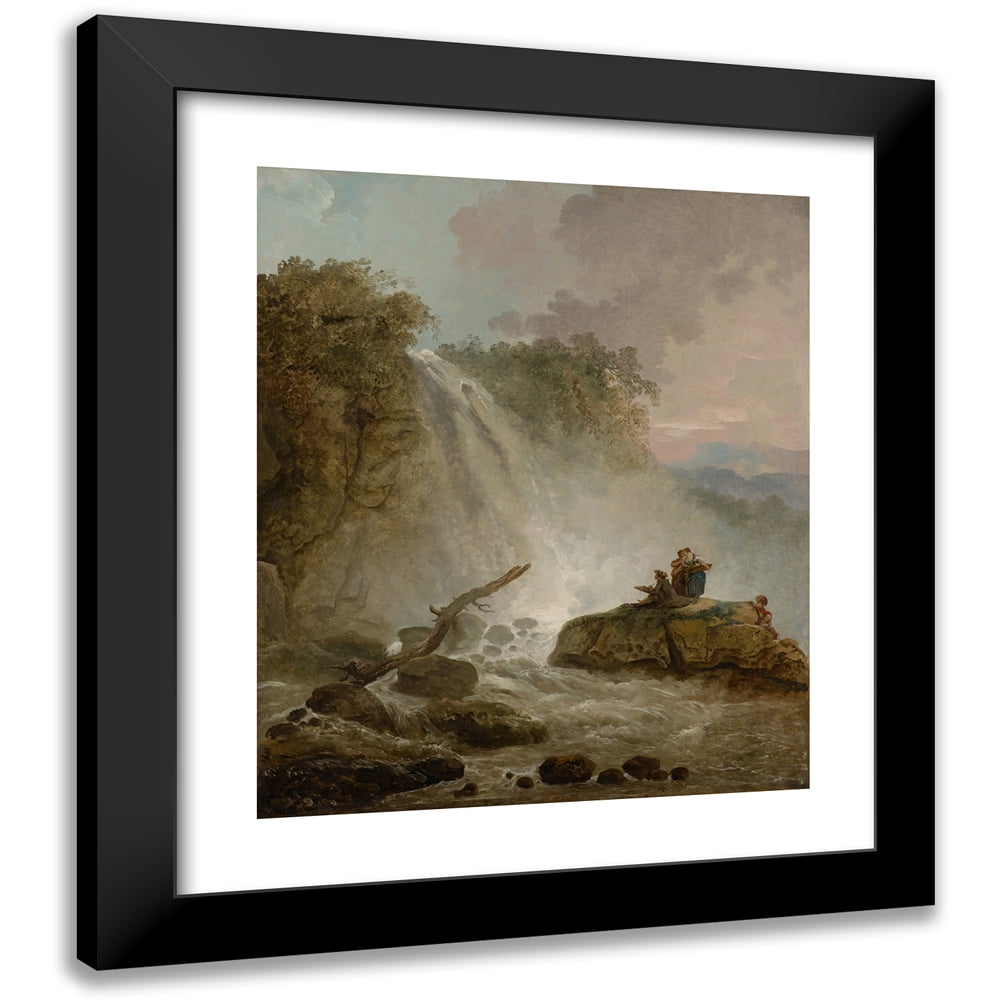 Hubert Robert 12x14 Black Modern Framed Museum Art Print Titled ...