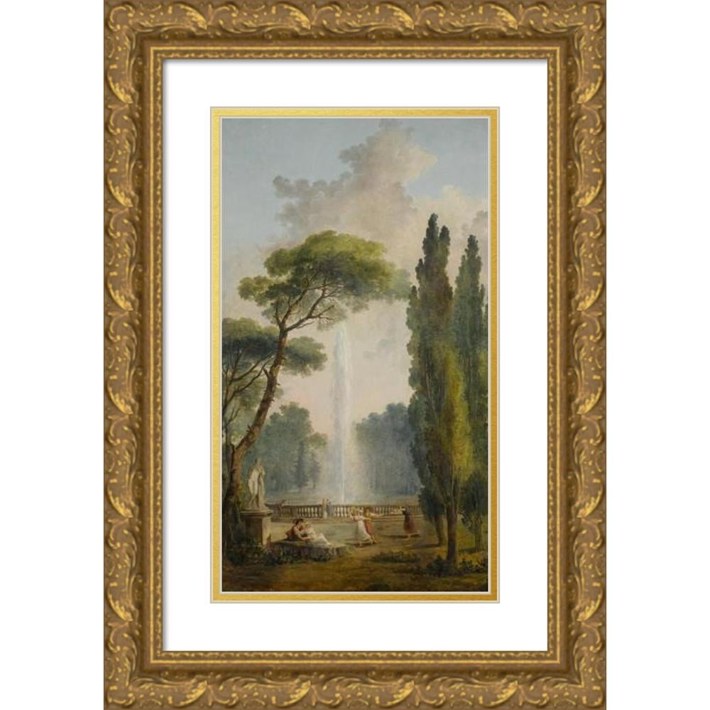 Hubert Robert 12x18 Gold Ornate Wood Frame and Double Matted Museum Art ...