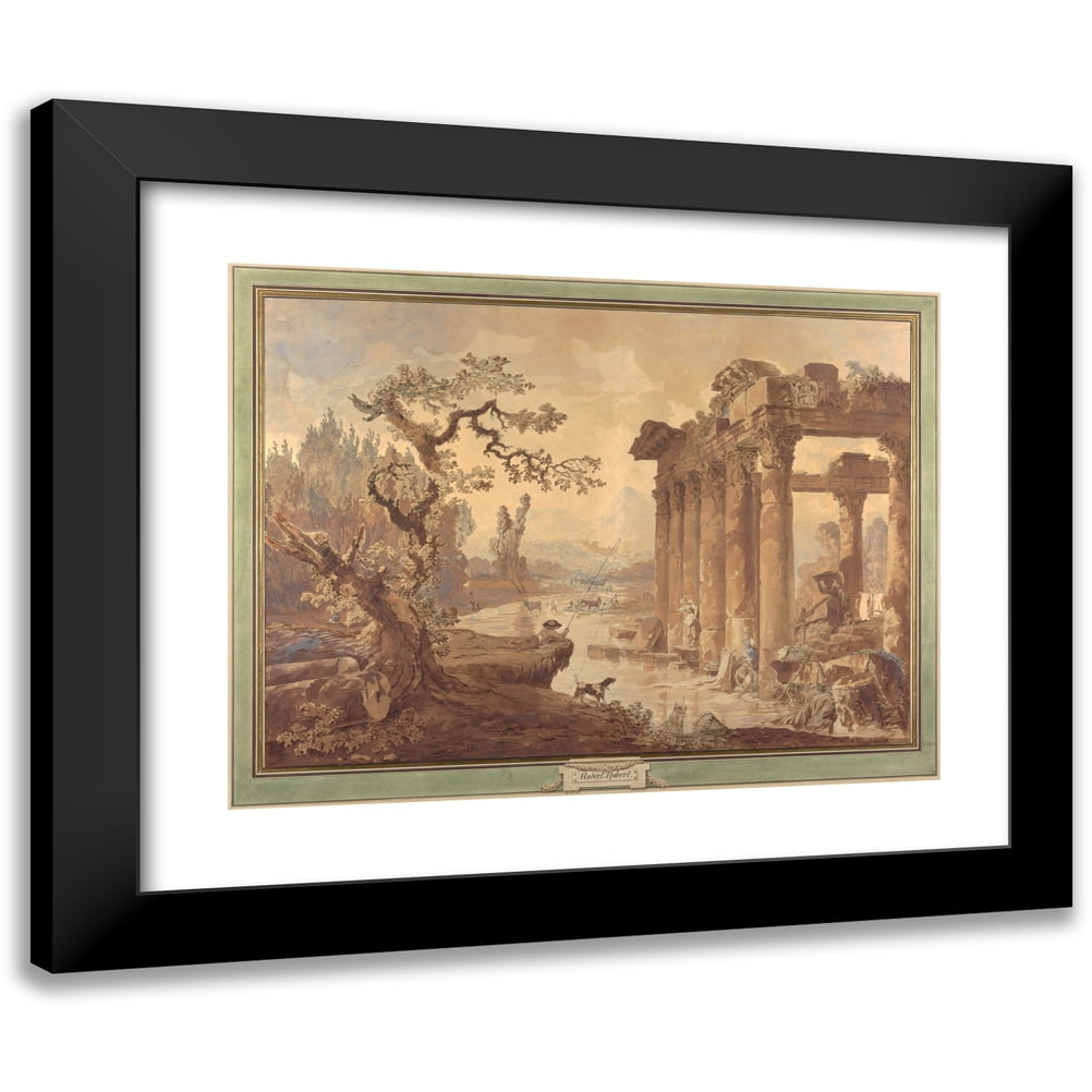 Hubert Robert 18x15 Black Modern Framed Museum Art Print Titled ...