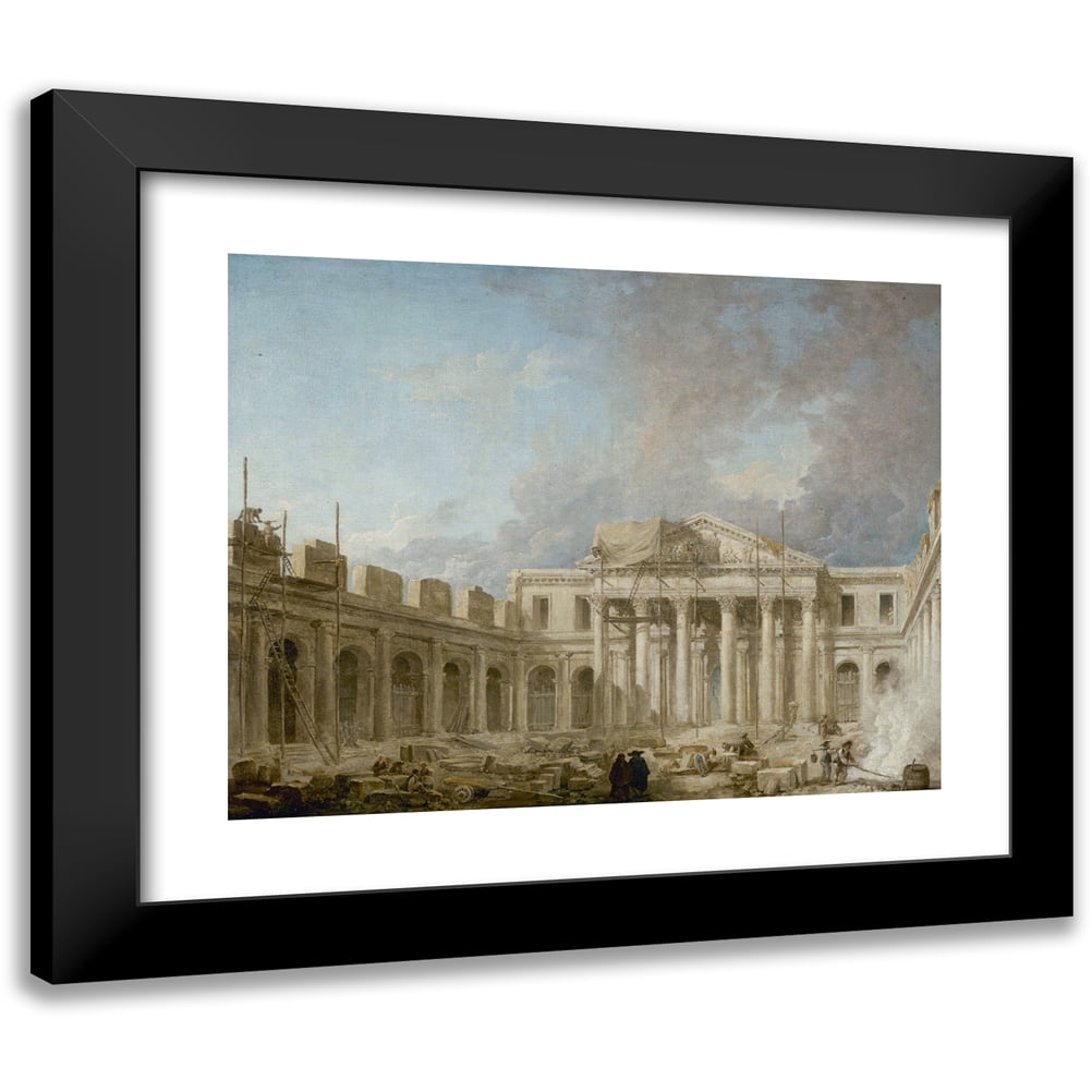 Hubert Robert 18x15 Black Modern Framed Museum Art Print Titled - The ...