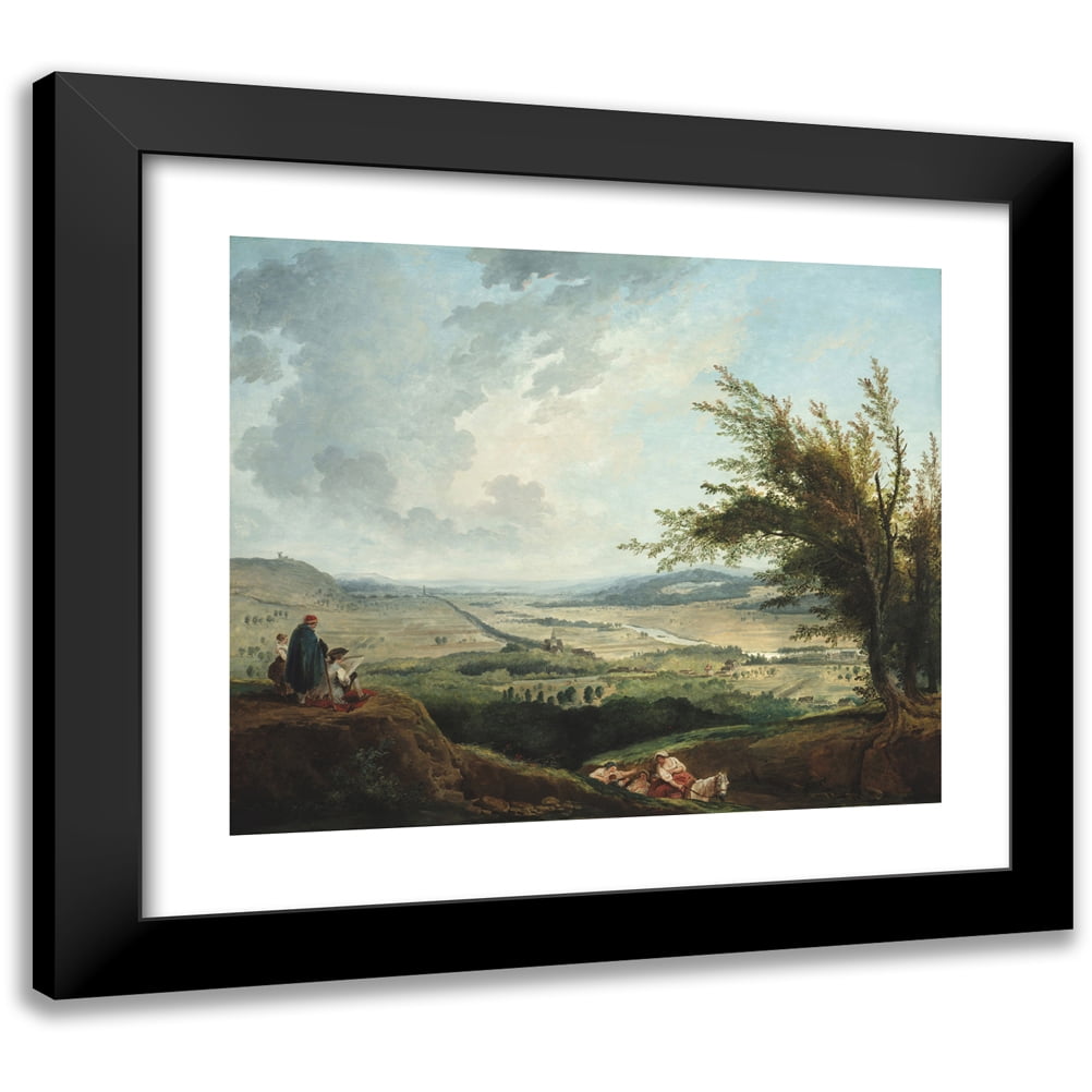 Hubert Robert 23x20 Black Modern Framed Museum Art Print Titled - An ...