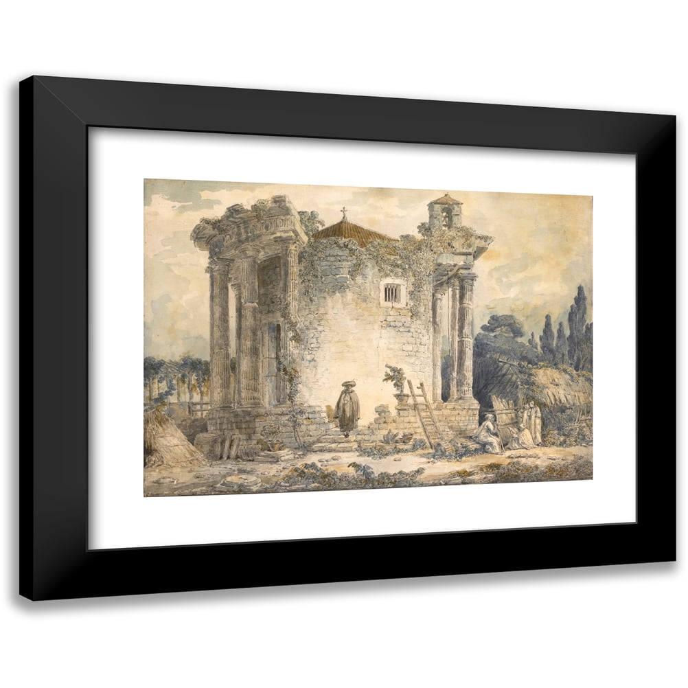 Hubert Robert 24x18 Black Modern Framed Museum Art Print Titled - The ...