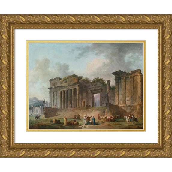 Hubert Robert 24x19 Gold Ornate Framed and Double Matted Museum Art ...