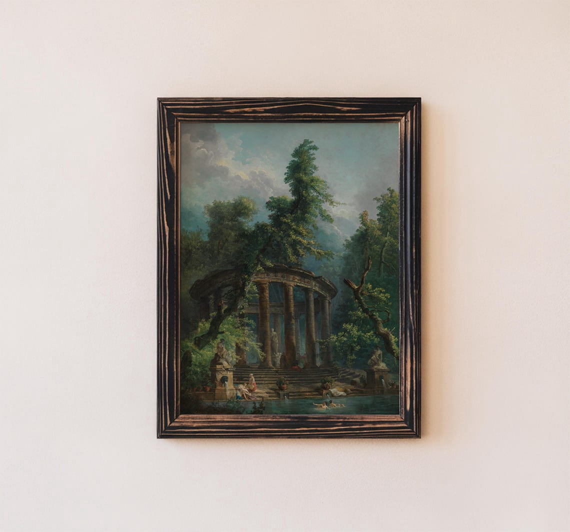 Hubert Robert The Bathing Pool Fine Art Museum Gallery High Quality ...