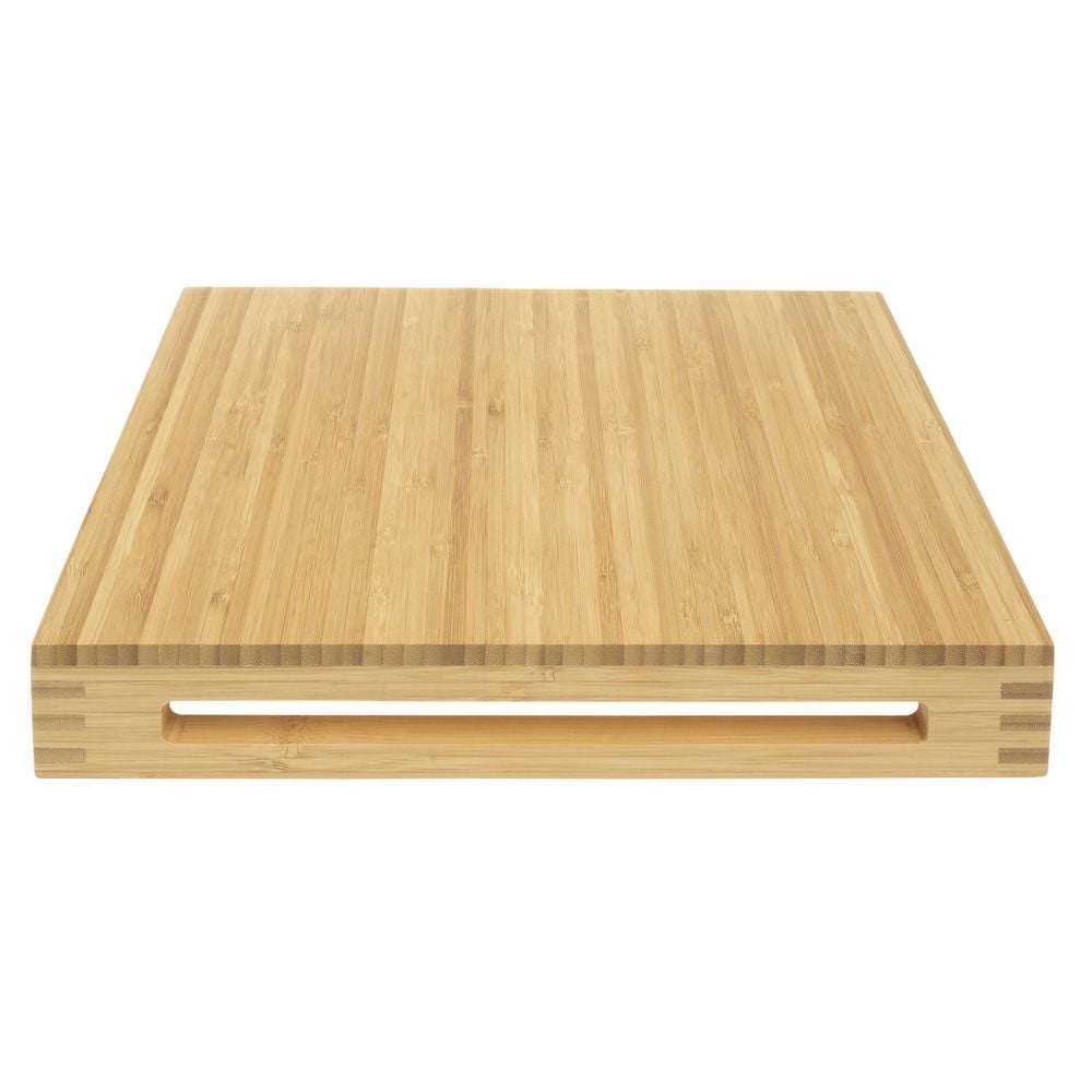 Hubert Square Wooden Bamboo Riser - 12" L x 12" W x 2" H, FDA-Approved ...