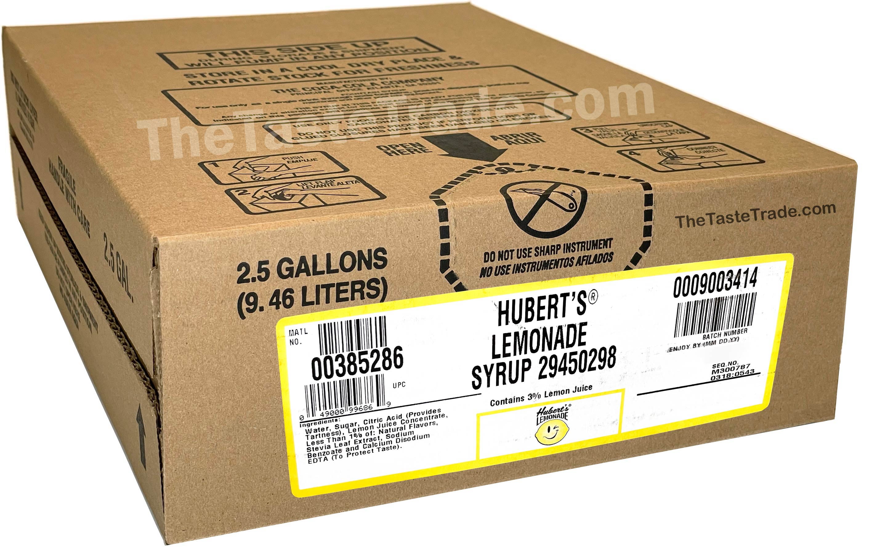 Hubert's Lemonade Soda Syrup (2.5 Gallon Bag-in-Box BiB) - Walmart.com