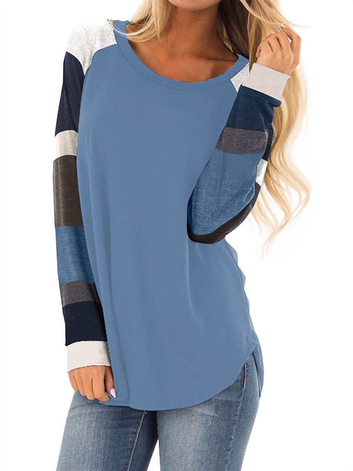 Hubery Women Striped Long Sleeve Tunic Tshirt - Walmart.com