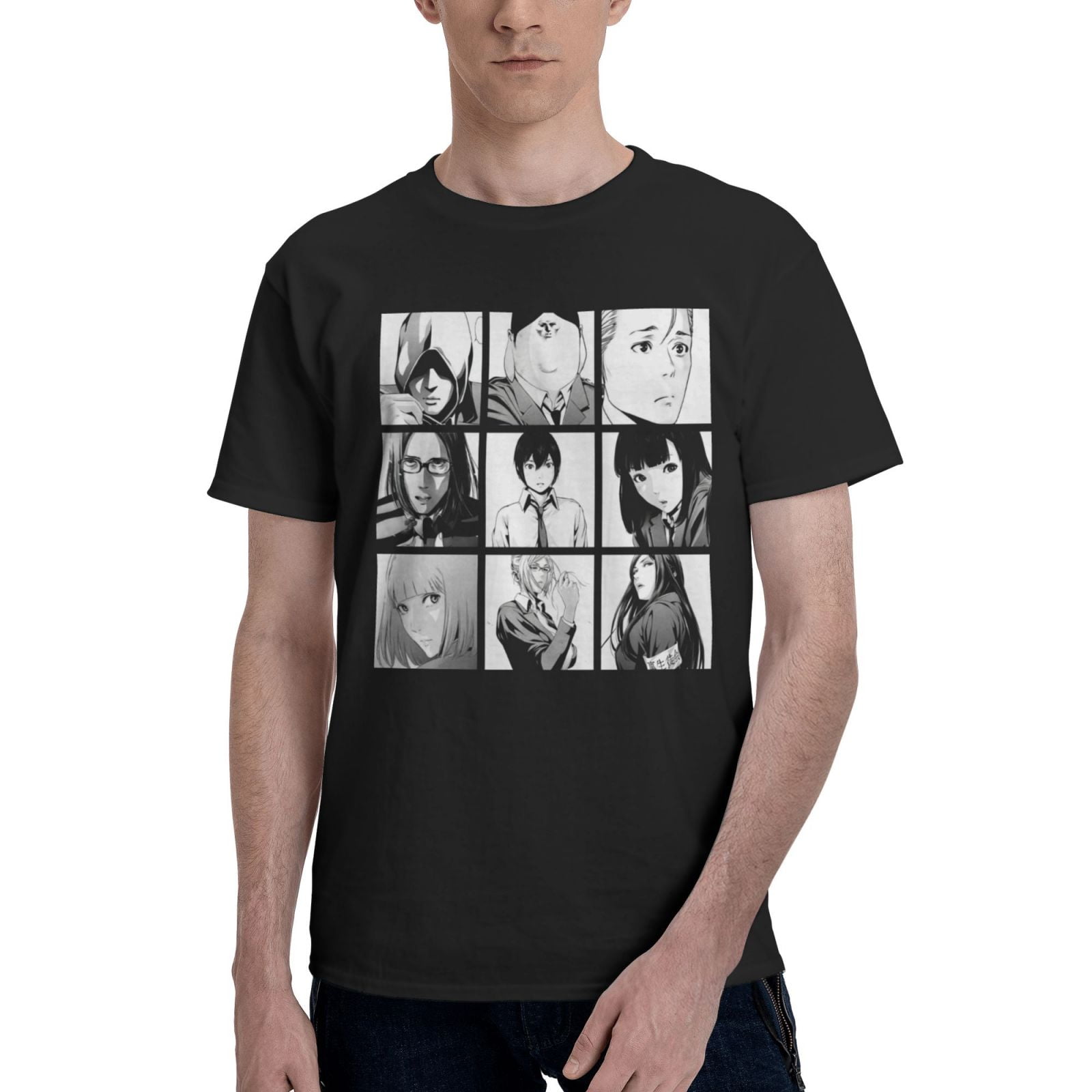 Hubgo Men'S Customized Prison School Anime Crew Neck T-Shirts Black ...