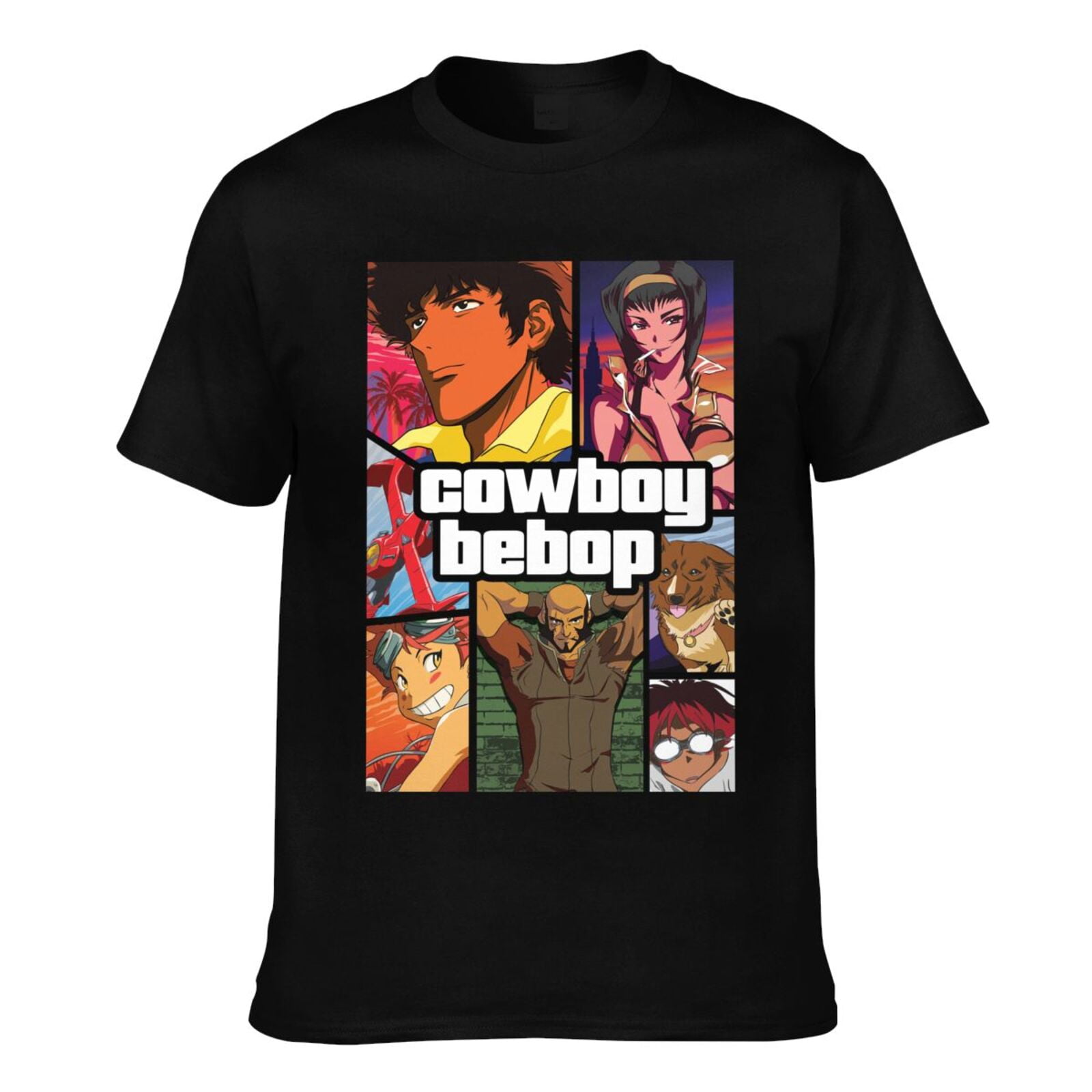 Hubgo Men'S Personalized Cowboy Bebop Crew Neck T-Shirts Black Top Tee - Walmart.com