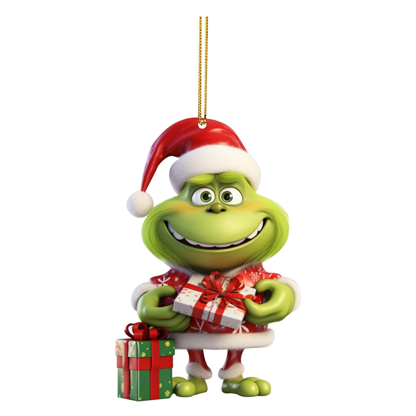 Huchen 3.5-In Christmas Grinch Acrylic Pendant Lovely 2d Flat Christmas ...