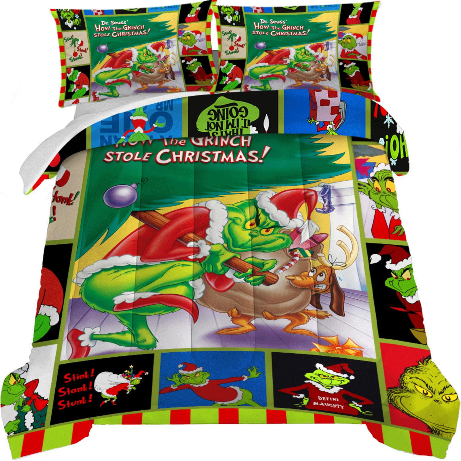 Huchen 35x80-Inch Grinch Christmas Holiday & Christmas Bedding Super ...