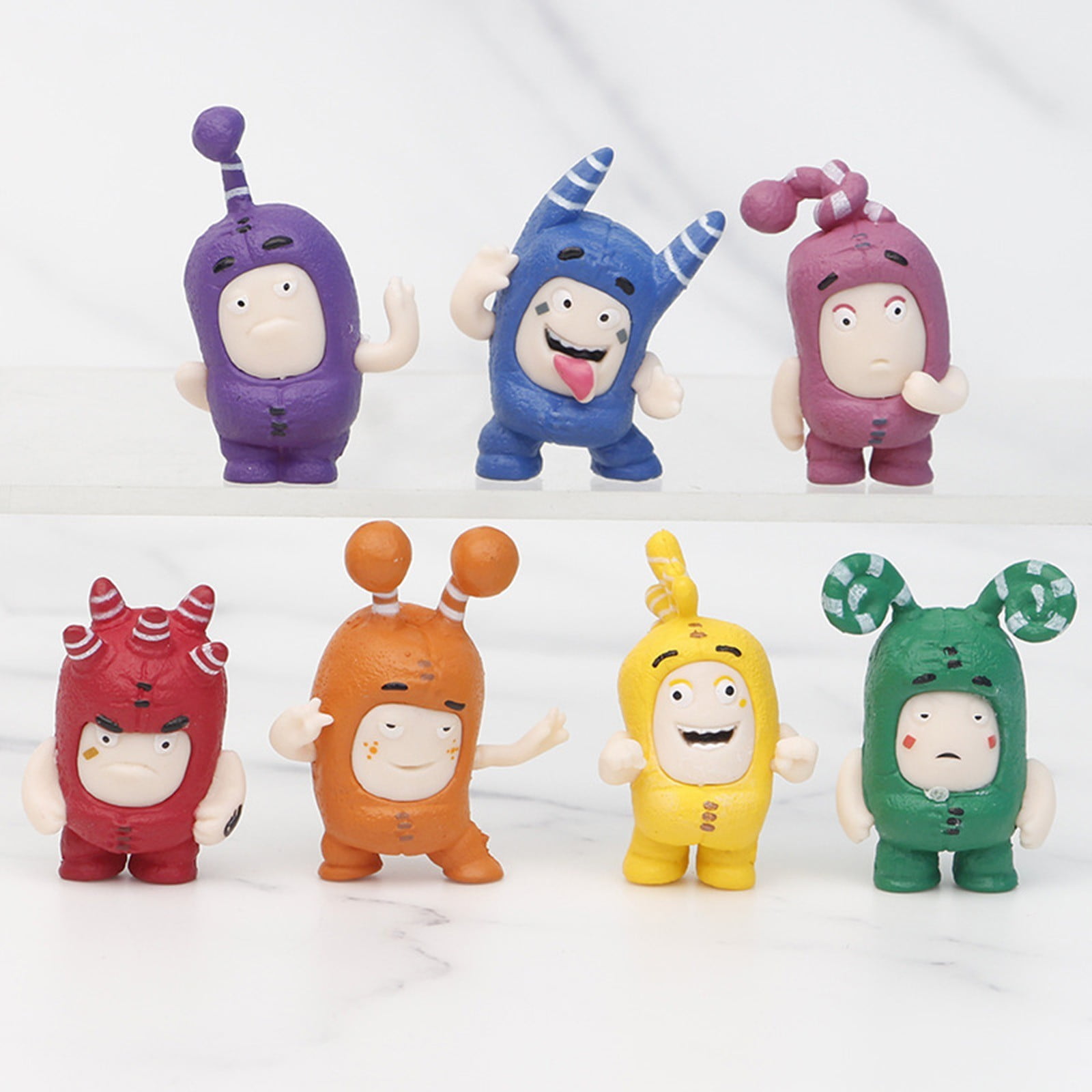 Huchen 7Pcs Charming Oddbods Action Figures – Cute Anime Cartoon Toys ...