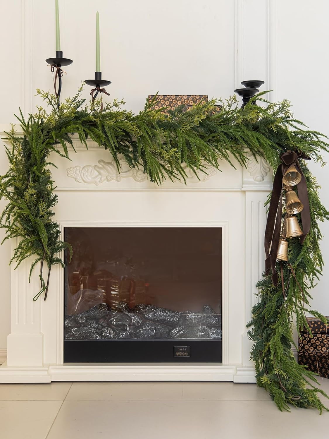 Huchen 9ft Handmade Christmas Garland,Artificial Cypress Cedar Pine ...